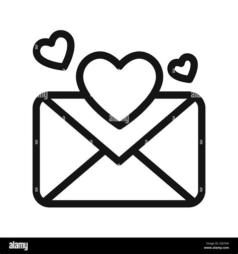 Love Letter Icon Vector Line Logo Mark Or Symbol Set Collection Outline Style Stock Vector Image