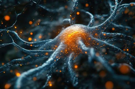 Abstract Neural Webs Of Interconnected Synapse Nodes With Glowing