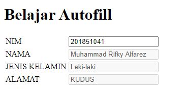 Membuat Form Otomatis Terisi Autofill PHP MYSQL Dengan Jquery Ajax Farez Syx