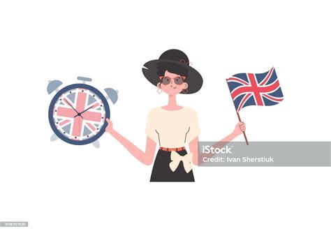 여성 선생님은 영어를 배울 때가되었음을 보여줍니다 영어를 가르치는 개념 격리 트렌디 한 스타일 벡터 강당에 대한 스톡 벡터 아트 및 기타 이미지 Istock