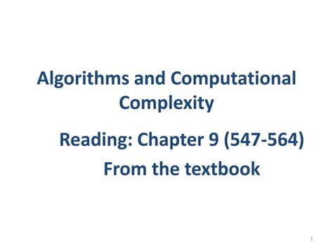 Lecture Complexity Ppt