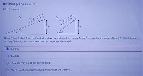 Solved Inclined Plane Part II Point Graded A B V Chegg