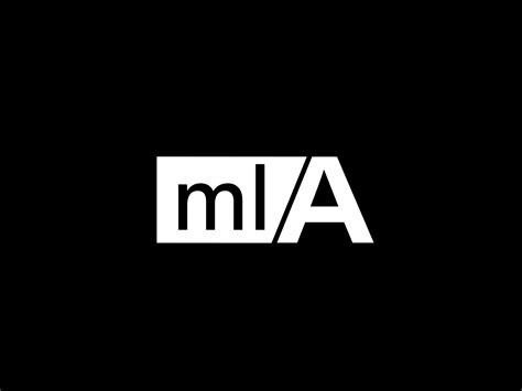 MLA Logo And Graphics Design Vector Art Icons Isolated On Black Background Vector Art