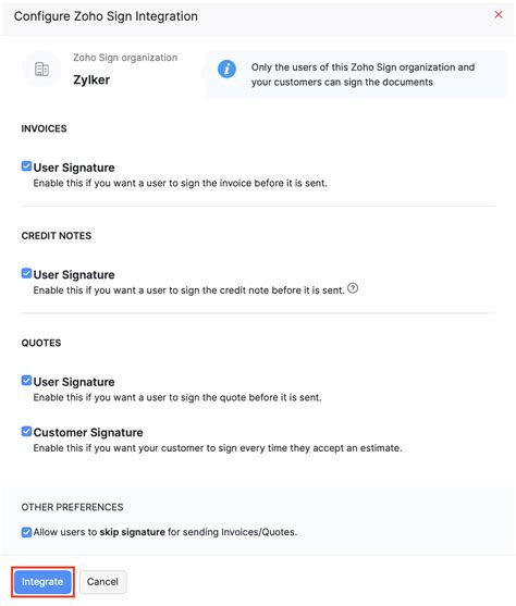 Zoho Billing Zoho Sign Integration Help Zoho Billing