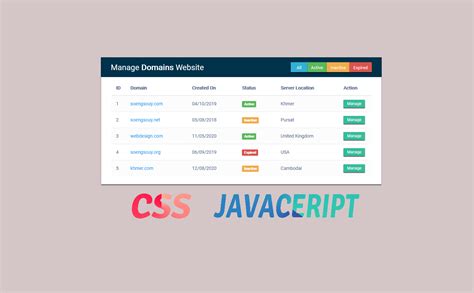 Bootstrap Data Table With Filter Row Feature Css Javascript