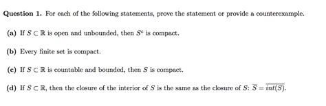 solved for each of the following statements prove the