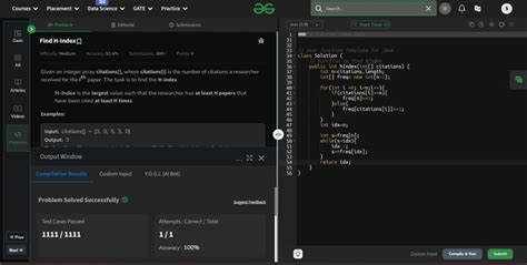 gfg160 gfg160 dsa codingchallenge dailycoding arrays sorting hindex shreya gupta