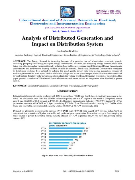 Analysis Of Distributed Generation And Impact On Distribution System Pdf Distributed
