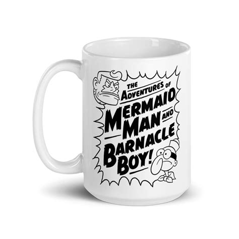 Taza Blanca Cómic Bob Esponja Sirenita Y Percebeboy Paramount Shop