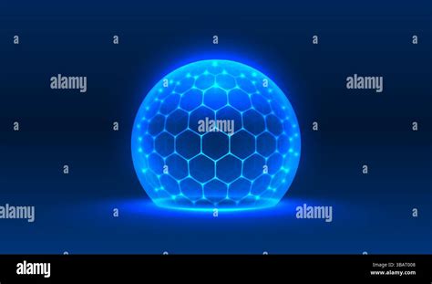 Sphere Shield With Hexagon Cyber Protect Ball Vector Stock Vector Image And Art Alamy