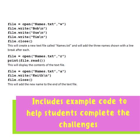 python text files programming challenges teaching resources