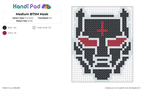 Medium Btsm Mask Fuse Bead Pattern Kandi Pad Kandi Patterns Fuse