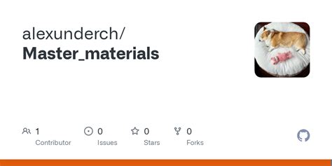 GitHub Alexunderch Master Materials