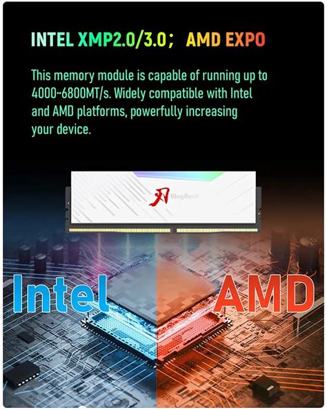 Kingbank Ddr4 Ddr5 Rgb Memory 3600 4000 6000 6400mhz 8gbx2 16gbx2 32gbx2 64gb Original Chip Dual