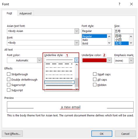 Add Underline For Selected Text In Message Body