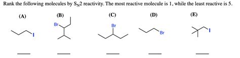 Solved Rank The Following Molecules By Sn2 Reactivity The