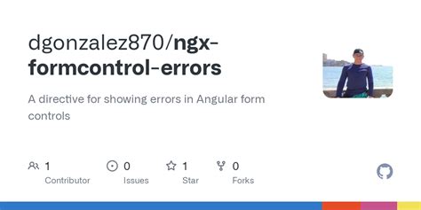 Github Dgonzalez Ngx Formcontrol Errors A Directive For Showing Errors In Angular Form
