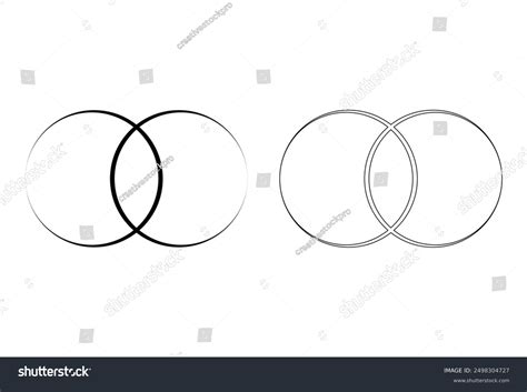 Simple Overlapping Circles Vector Drawing Diagram Stock Vector Royalty Free
