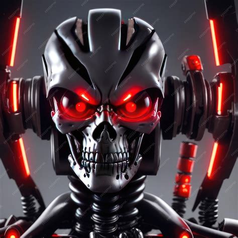 Premium Photo A Menacing Terminator Endoskeleton Stares