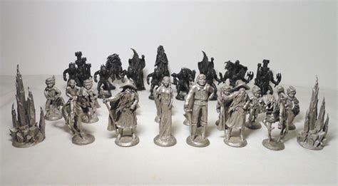 1983 Rare Lord Of The Rings Or Hobbit L E Large Pewter Chess Set By