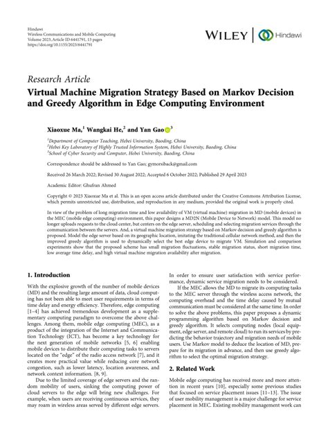 Pdf Virtual Machine Migration Strategy Based On Markov Decision And