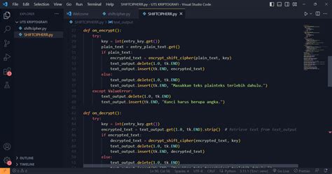 Membuat Aplikasi Kriptografi Dengan Metode Shift Cipher Menggunakan Tkinter Python