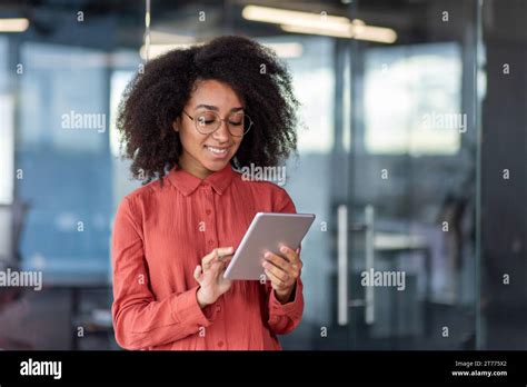 Young Successful Smiling Female Programmer Inside Office At Workplace