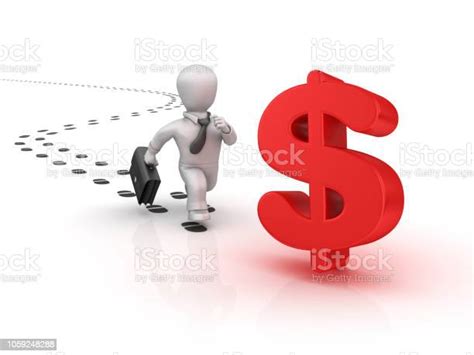 달러 기호3d와 발자국에 실행 하는 비즈니스 사용자 렌더링 만화에 대한 스톡 사진 및 기타 이미지 만화 투자 3차원 형태 Istock