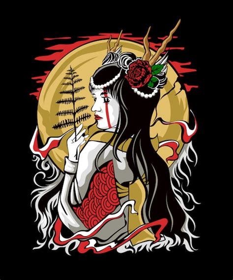 Premium Vector Vector Illustration Of Japanese Kimono Girl