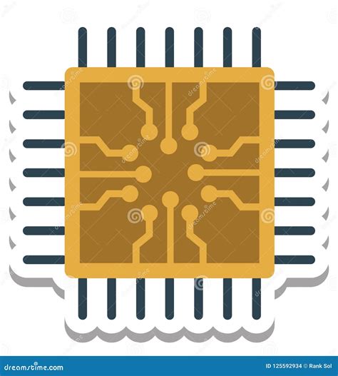 Processor Chip Microchip Isolated Vector Icon Stock Vector Illustration Of Central