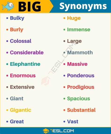 140 Synonyms For Big With Examples Another Word For Big” • 7esl