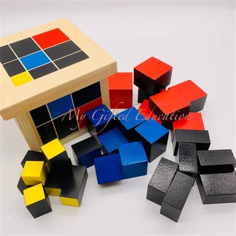 Montessori Binomial Trinomial Cube Math Logic Wood Block 3d Puzzle Toy Stem Waldorf