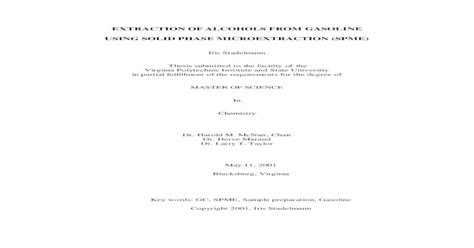 Pdf Extraction Of Alcohols From Gasoline Using Solid … · Prior To A Solid Phase