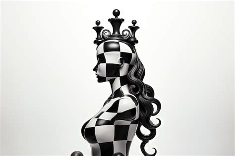 Premium Ai Image Black Queen Of Chess On White Background