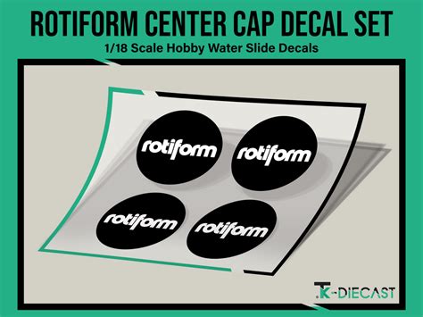 Rotiform Center Cap Decal Set Tk Diecast