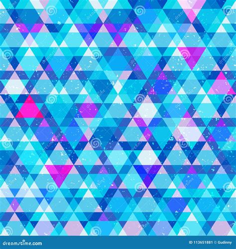 Blue Triangle Seamless Pattern Stock Vector Illustration Of Artistic Diamond