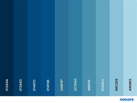 Neon And Skin Color Palette Deep Blue To Light Blue
