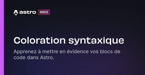 Coloration Syntaxique Docs