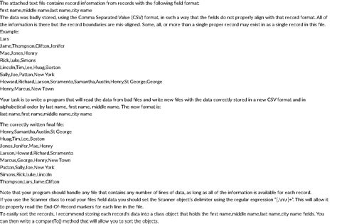 Solved The Attached Text File Contains Record Information