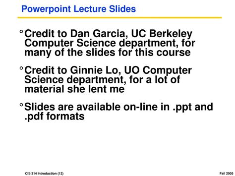 Ppt Cis 314 Computer Organization Lecture 1 Introduction