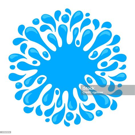 흰색 배경에 고립 된 물 방울 요소 배너용 물 튀김 송크란 축제 복사 공간용 물 방울 튀김 그래픽 배너 디자인용 물 방울 기호 Film Festival에 대한 스톡 벡터