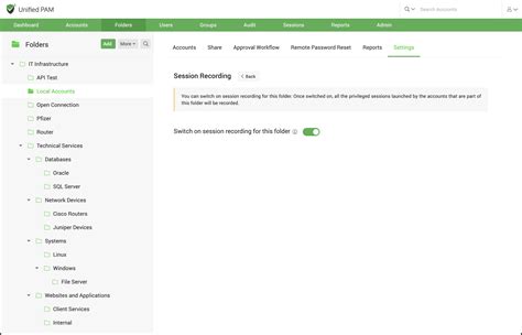 How To Configure Session Recording At The Folder Securden Unified Pam Administrator Guide