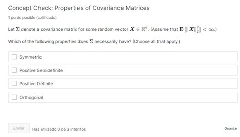 Concept Check Properties Of Covariance Studyx
