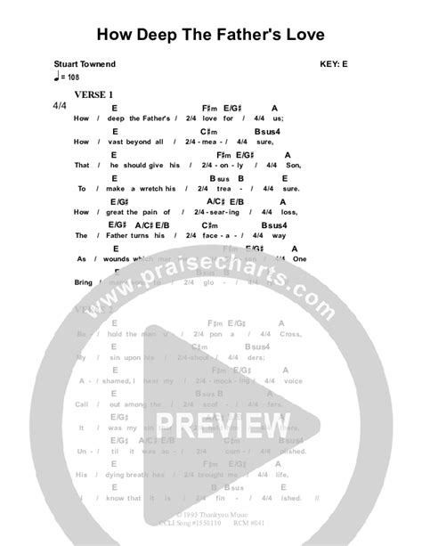 How Deep The Fathers Love For Us Chords Pdf Dennis Prince Nolene