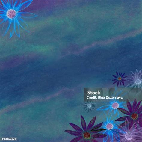 파란색 수채화 배경에 파란 꽃입니다 손으로 그린 꽃이 있는 배경 0명에 대한 스톡 벡터 아트 및 기타 이미지 0명 꽃 식물 꽃무늬 Istock