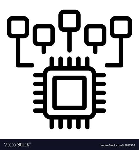 Engineer Factory Processor Icon Outline Royalty Free Vector