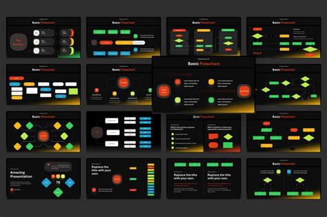 Flowchart Dark Infographic Powerpoint Incl Flowchart And Organization Envato