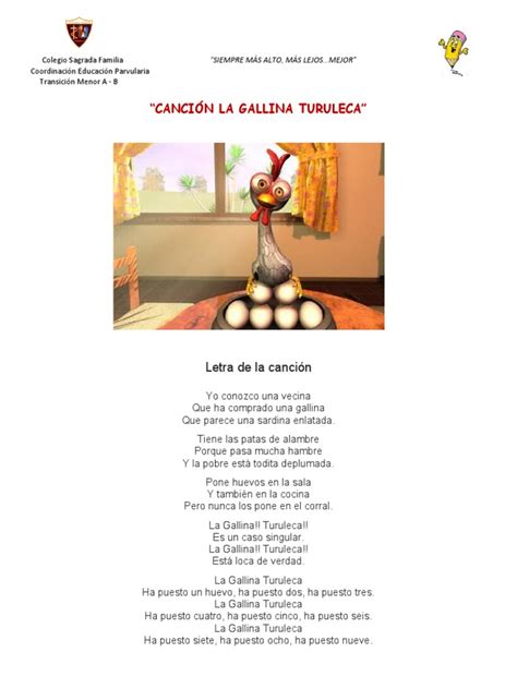 Canción La Gallina Turuleca Pdf Aves De Corral Aves De La Jungla