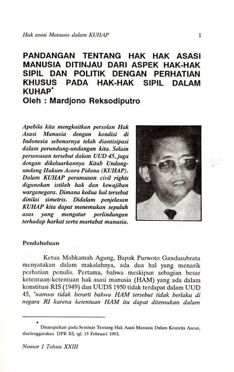 Pdf Pandangan Tentang Hak Hak Asasi Manusia Ditinjau Dari Aspek Hak Hak Sipil Dan Politik