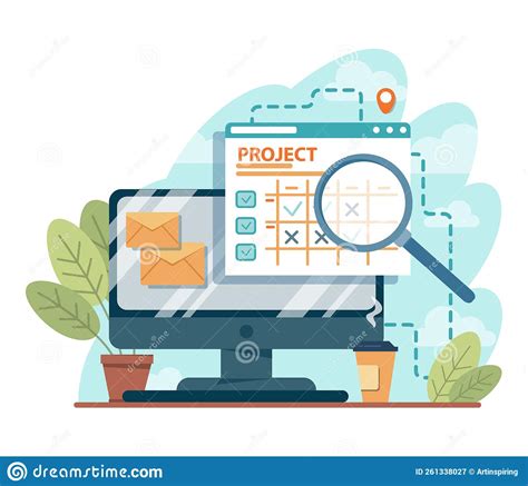 Project Tracking Concept Successful Business Project Planning Stock Vector Illustration Of